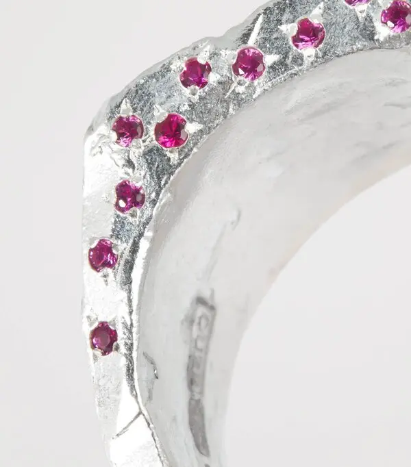 THE OUZE Sterling And Ruby Signet Ring