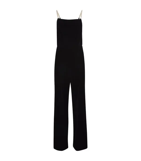 Sandro Velvet Jumpsuit - Black