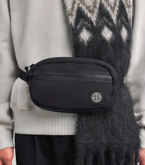Stone Island Logo Patch Belt Bag - Black