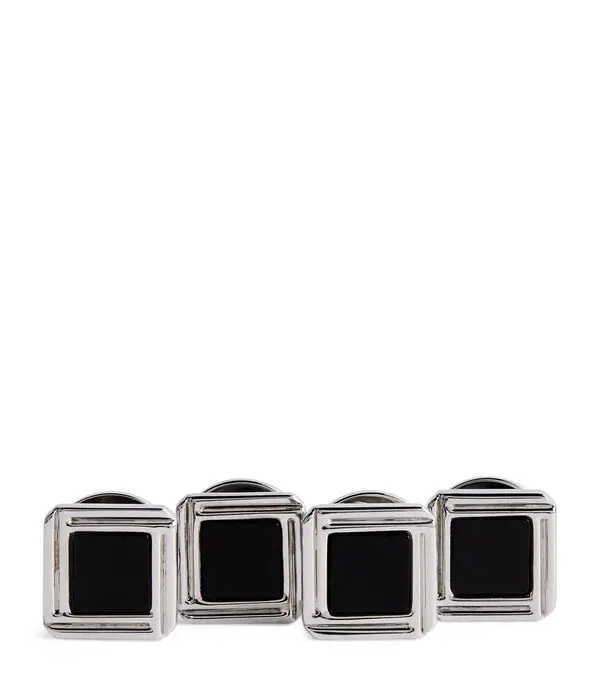 BABETTE WASSERMAN LONDON Rhodium-plated Celtic Onyx Cufflinks Set - Silver
