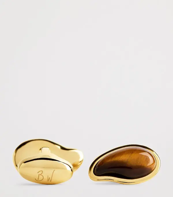 BABETTE WASSERMAN LONDON Gold-plated Chakra Tiger's Eye Cufflinks