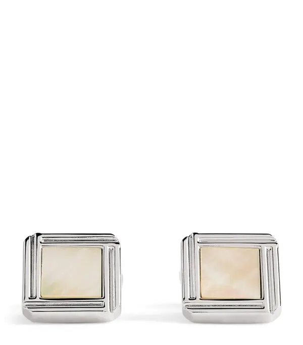 BABETTE WASSERMAN LONDON Rhodium-plated Celtic Mother Of Pearl Cufflinks - Silver