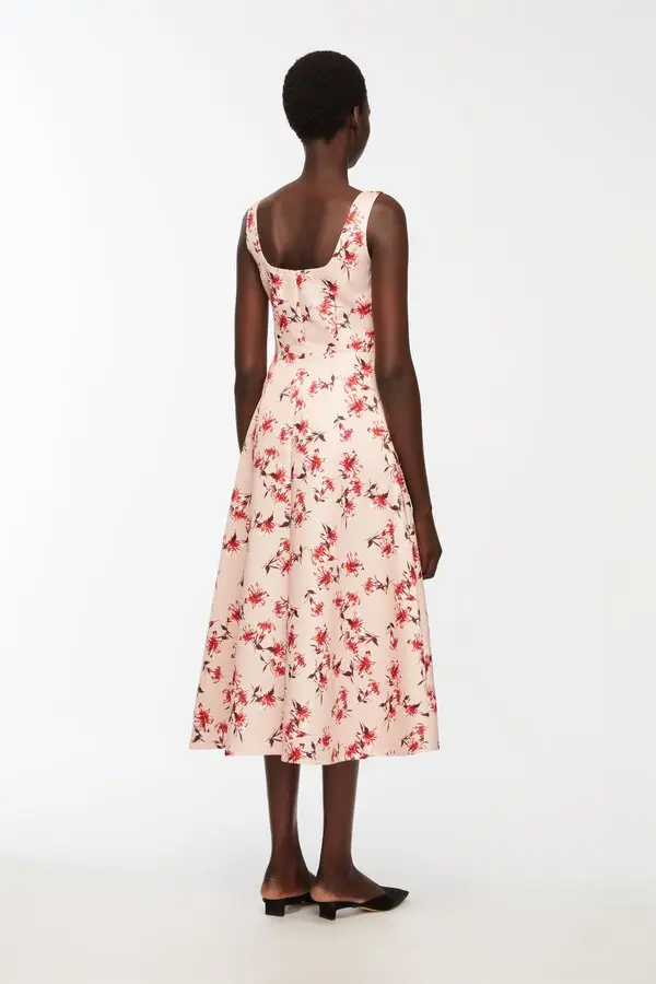 EMILIA WICKSTEAD Floral Print Midi Dress - Red