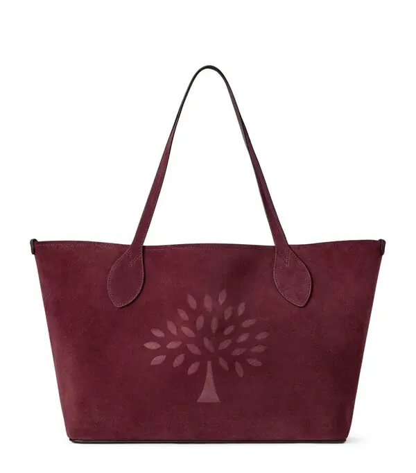 Mulberry Suede Tote Bag With Logo