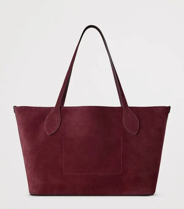 Mulberry Suede Tote Bag With Logo