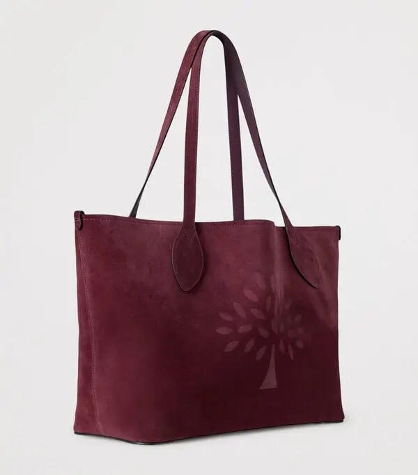 Mulberry Suede Tote Bag With Logo