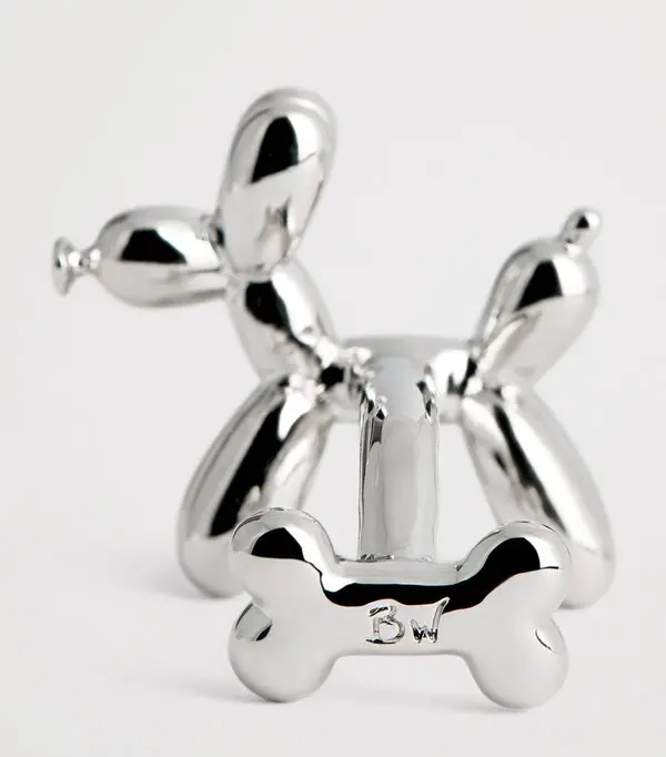 BABETTE WASSERMAN LONDON Rhoium-plated Balloon Dog Cufflinks - Silver