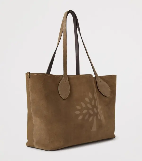 Mulberry Suede Tree Tote Bag - Beige