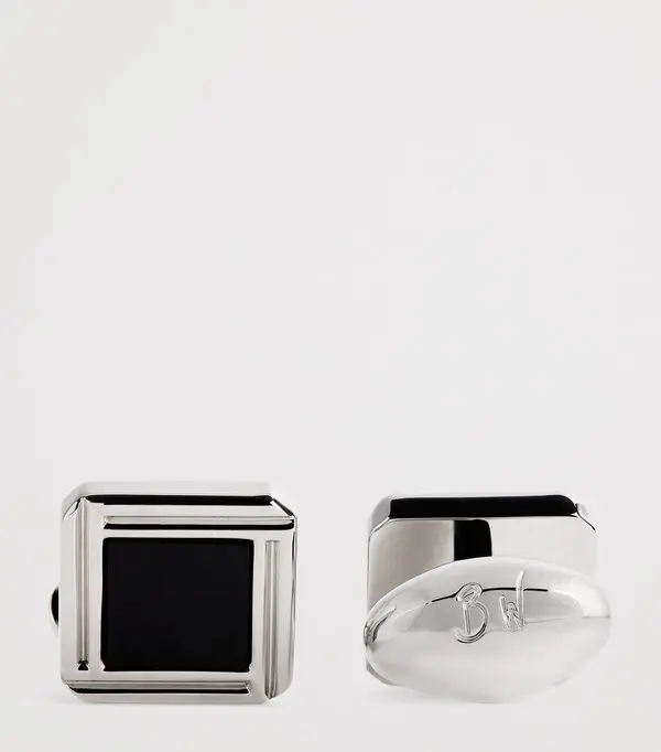 BABETTE WASSERMAN LONDON Rhodium-plated Celtic Onyx Cufflinks