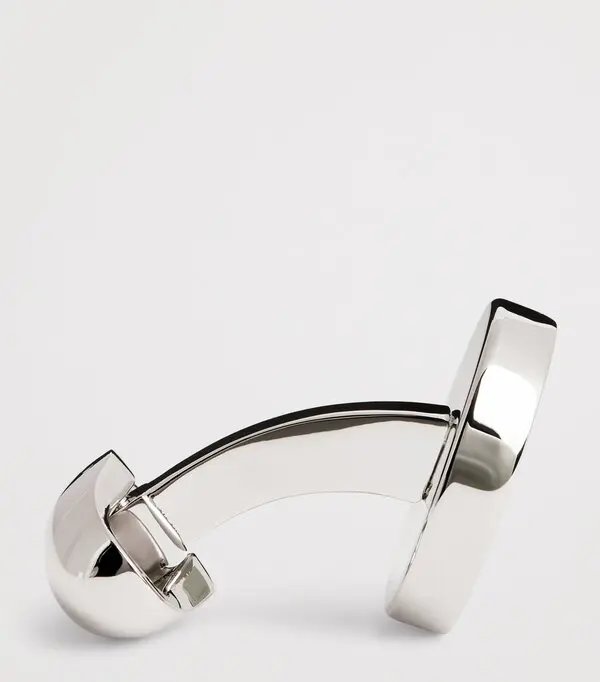 BABETTE WASSERMAN LONDON Rhodium-plated Deco Onyx Cufflinks