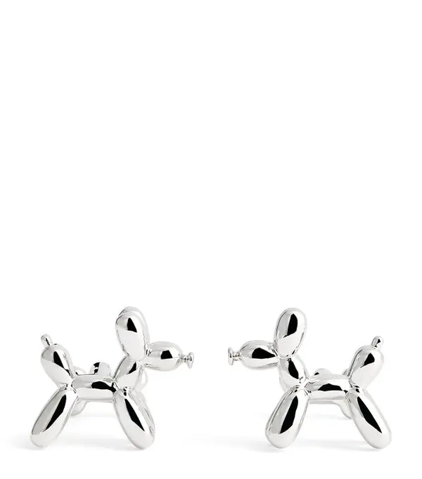 BABETTE WASSERMAN LONDON Rhoium-plated Balloon Dog Cufflinks - Silver