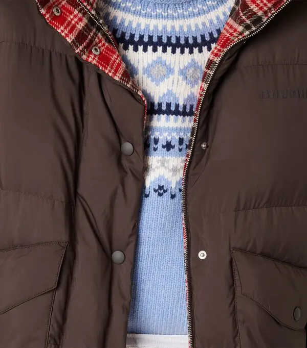 Miu Miu Technical Pongé Down Reversible Jacket - Red
