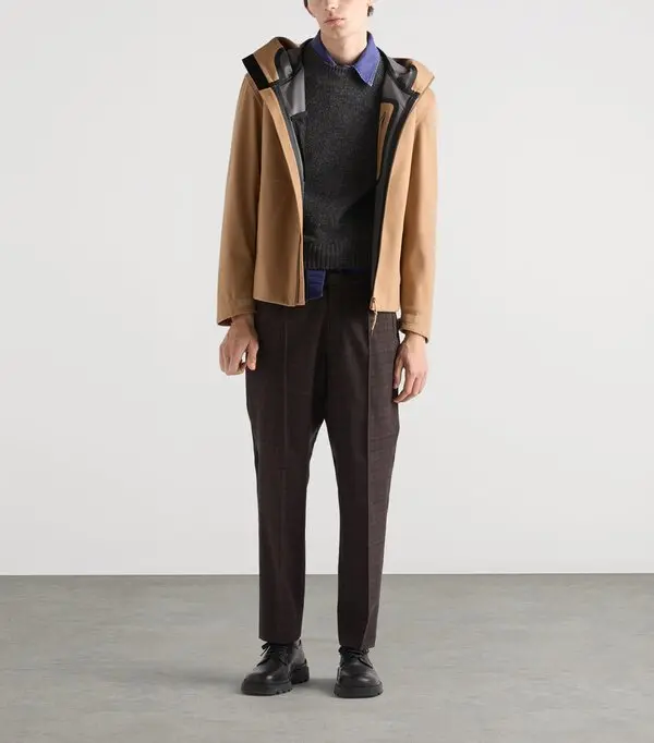 Prada Cashmere Windbreaker Jacket - Brown