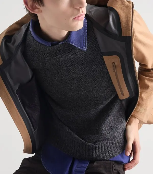 Prada Cashmere Windbreaker Jacket - Brown