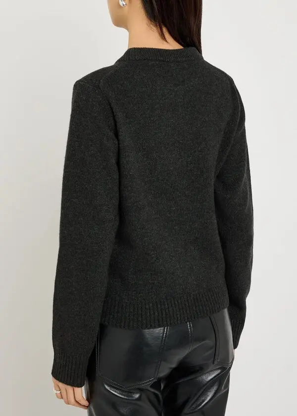 GANNI Logo-intarsia Wool-blend Jumper