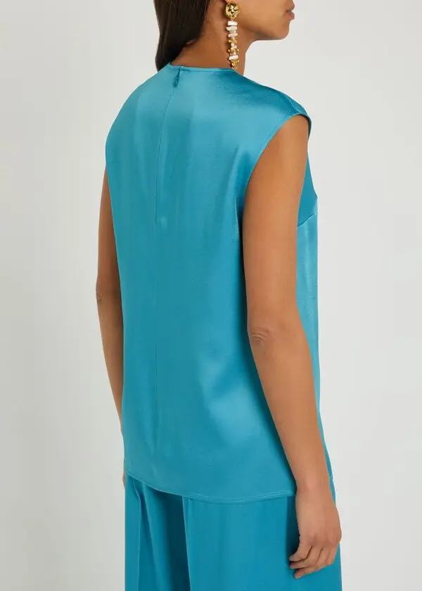 Stella McCartney Sleeveless Satin Top - Blue