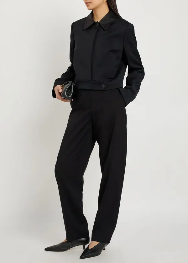 JOSEPH Aix Tapered Stretch-crepe Trousers