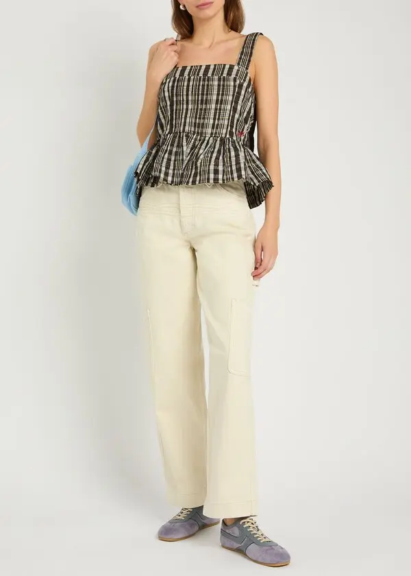 DAMSON MADDER Thalia Checked Pintucked Cami Top