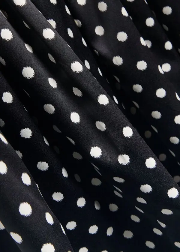 GANNI Polka-dot Stretch-satin Mini Dress