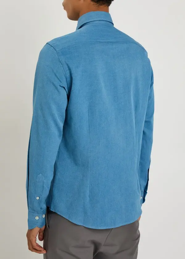 AURELIEN Chambray Shirt - Mid Blu