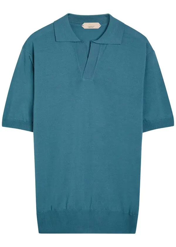 AURELIEN Merino Wool Polo Shirt - Light Green