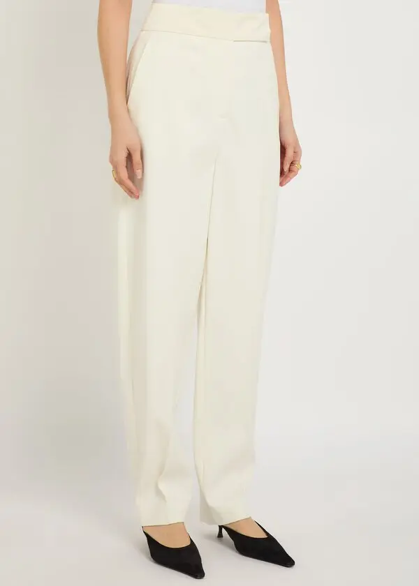 JOSEPH Aix Tapered Trousers - Cream