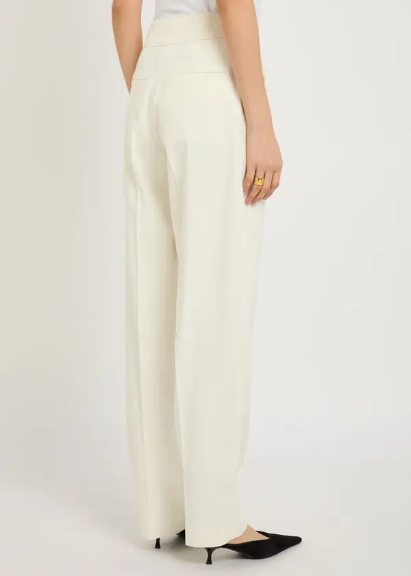JOSEPH Aix Tapered Trousers - Cream