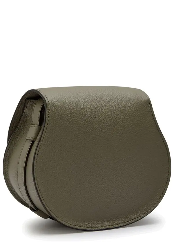 Chloé Marcie Small Grained Leather Saddle Bag - Green