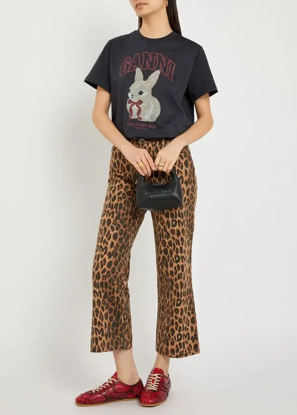 GANNI Graphic Print Cotton T-shirt