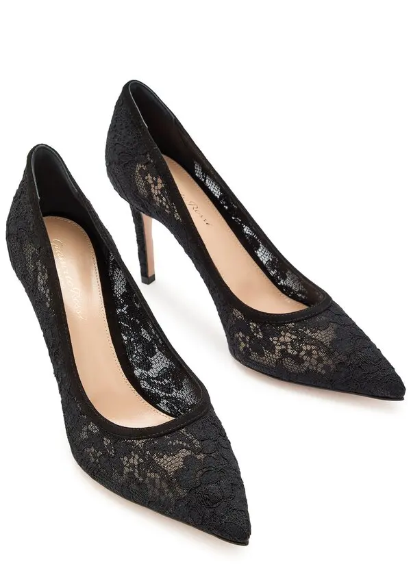 GIANVITO ROSSI Claudia 85 Lace Pumps - Black