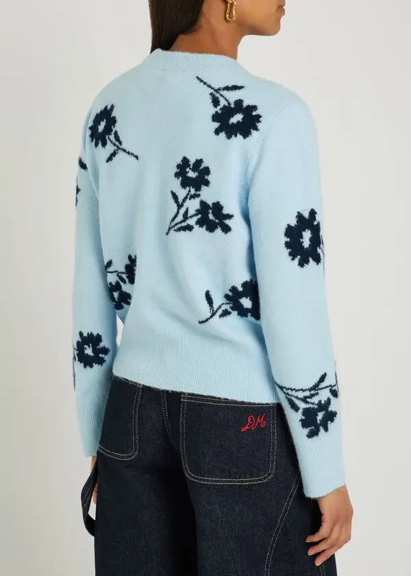 Rails Anise Floral Knit Jumper - Blue