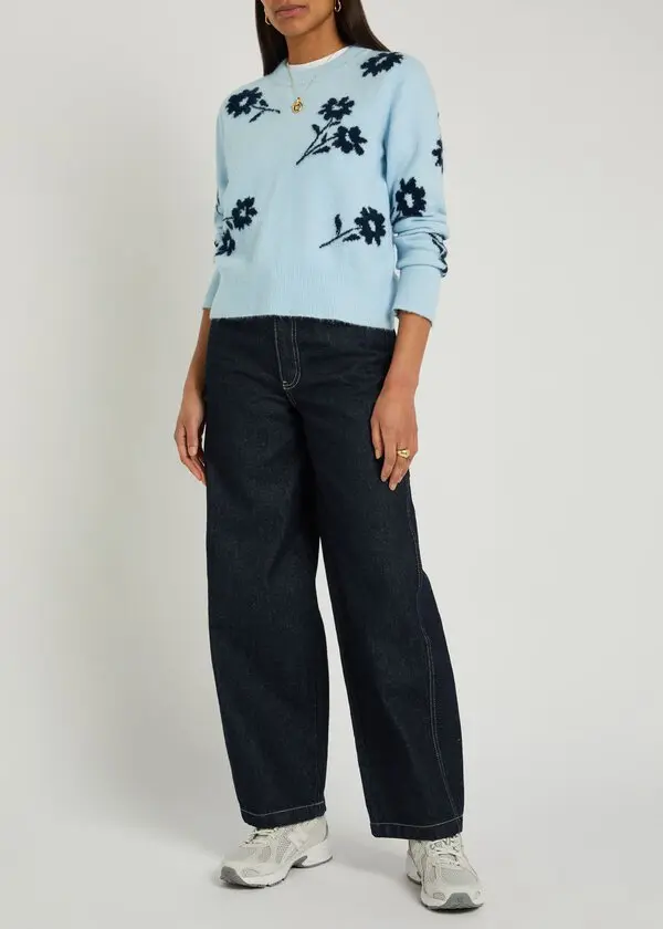 Rails Anise Floral Knit Jumper - Blue