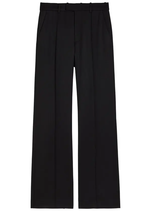 NILI LOTAN Etoile Straight-leg Wool Trousers - Black