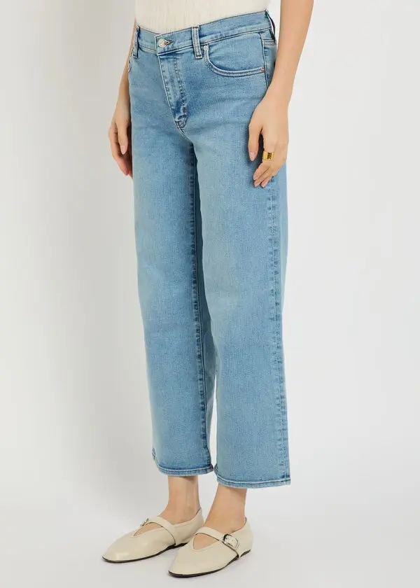 FRAME The Mellow Wide-leg Cropped Jeans