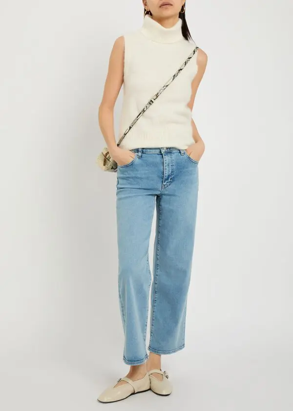 FRAME The Mellow Wide-leg Cropped Jeans