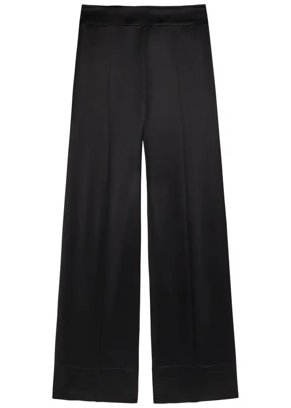 JOSEPH Straight-leg Satin Trousers - Black