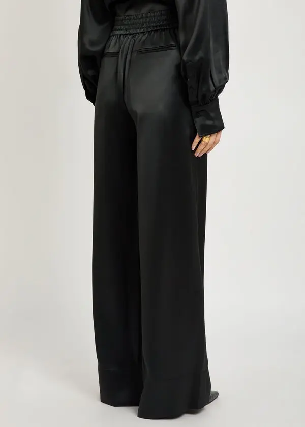 JOSEPH Straight-leg Satin Trousers - Black