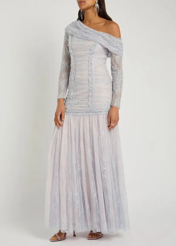 needle and thread blue dress Celia Long Sleeve Mini Dress main image 1