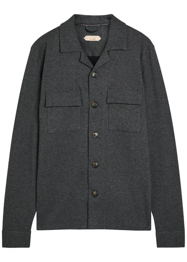AURELIEN Cotton-blend Overshirt - Charcoal