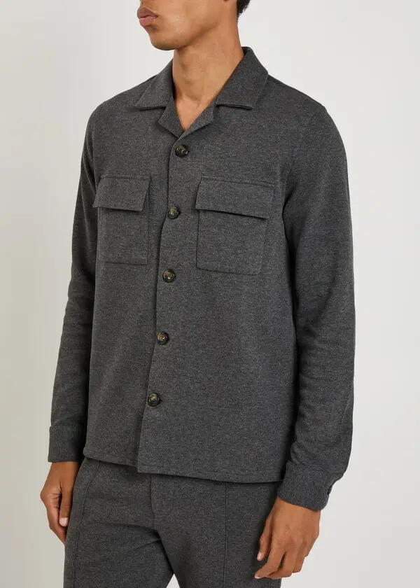 AURELIEN Cotton-blend Overshirt - Charcoal