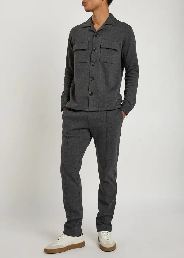 AURELIEN Cotton-blend Overshirt - Charcoal
