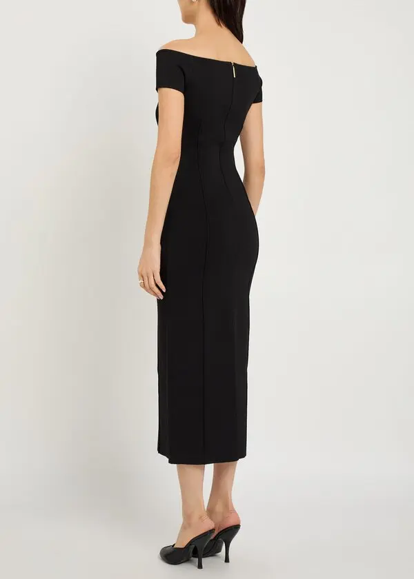 JOSEPH Stretch-knit Midi Dress - Black