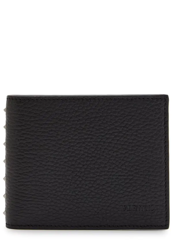 Valentino Garavani Rockstud Grained Leather Wallet - Black