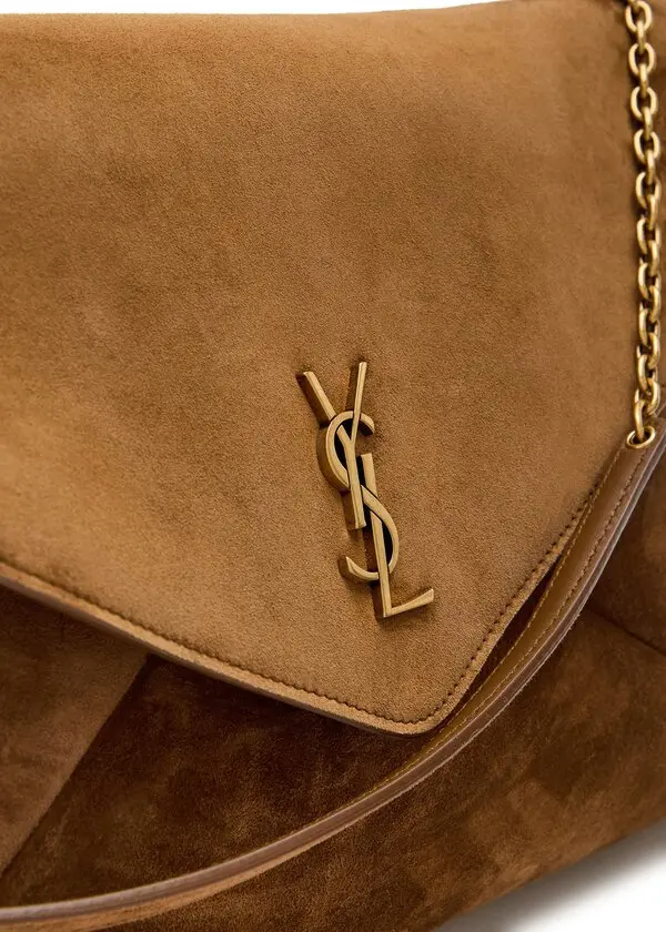 Saint Laurent Envelope Suede Pouch - Brown
