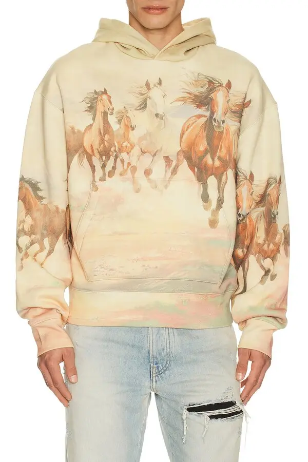 Amiri Horses Graphic Oversized Hoodie