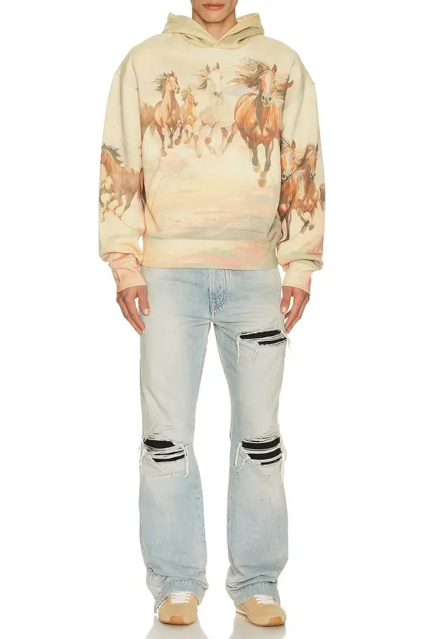 Amiri Horses Graphic Oversized Hoodie