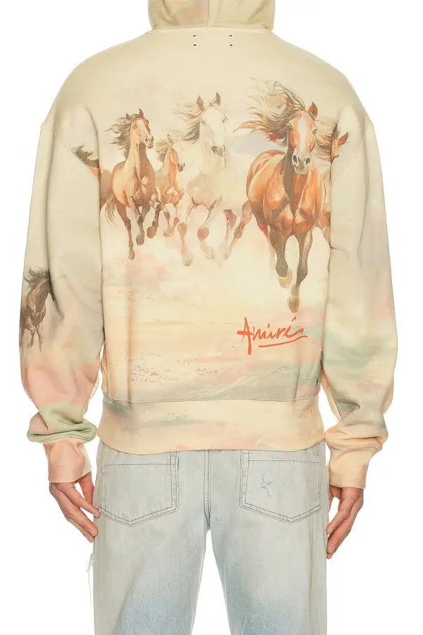 Amiri Horses Graphic Oversized Hoodie - Multi