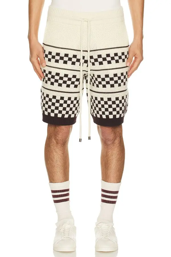 Amiri Checkered Mesh Short - Alabaster