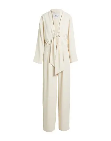 KAOS Crepe Jumpsuit With Tie Fastening - White