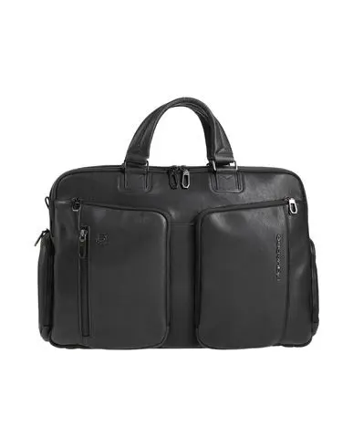 PIQUADRO Pebbled Leather Computer Bag - Black